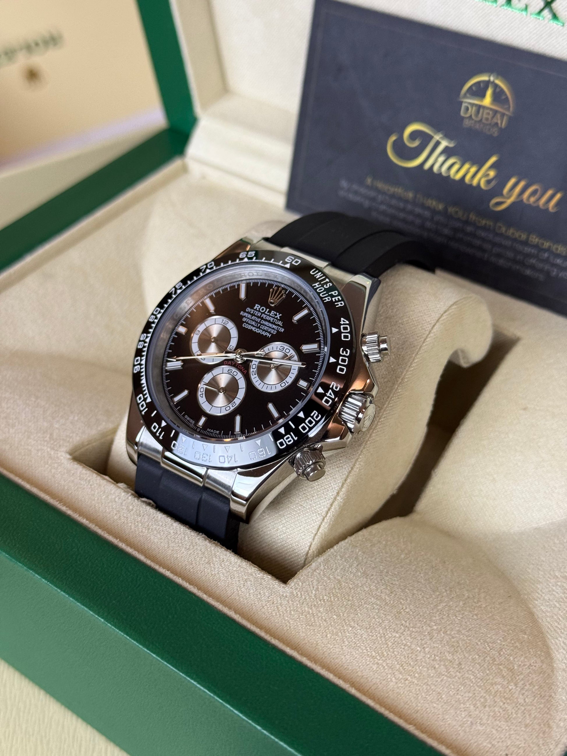 Rolex Daytona 40 Stainless Steel Black Dial Silver Subdials Ceramic Ru