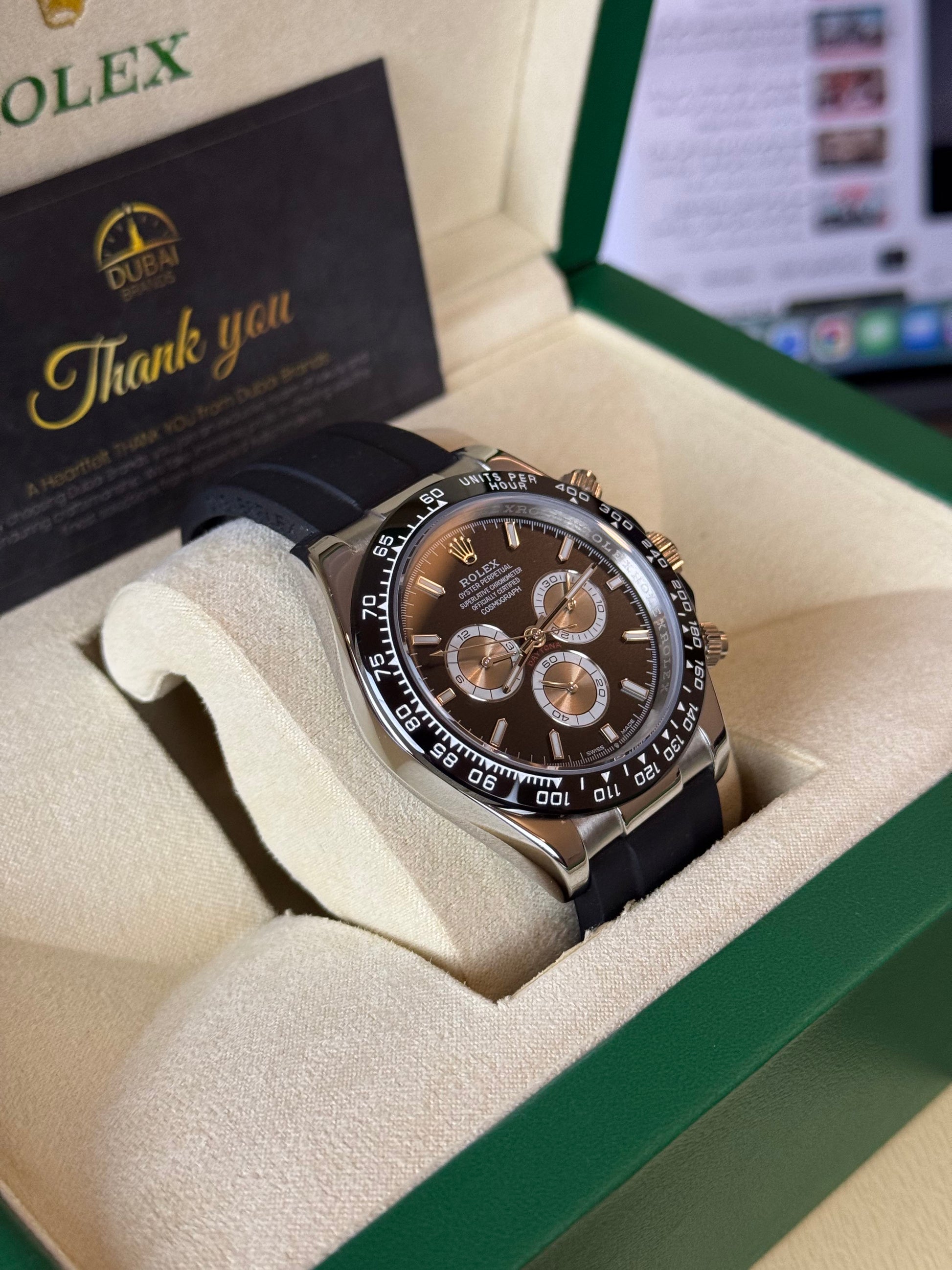 Rolex Daytona 40 Stainless Steel Black Dial Silver Subdials Ceramic Ru